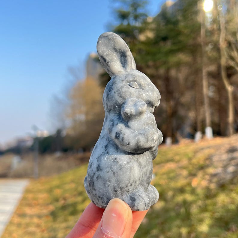 0.67LB Unique Natural Crystal Rabbit Carving,animal Carved,reiki ...