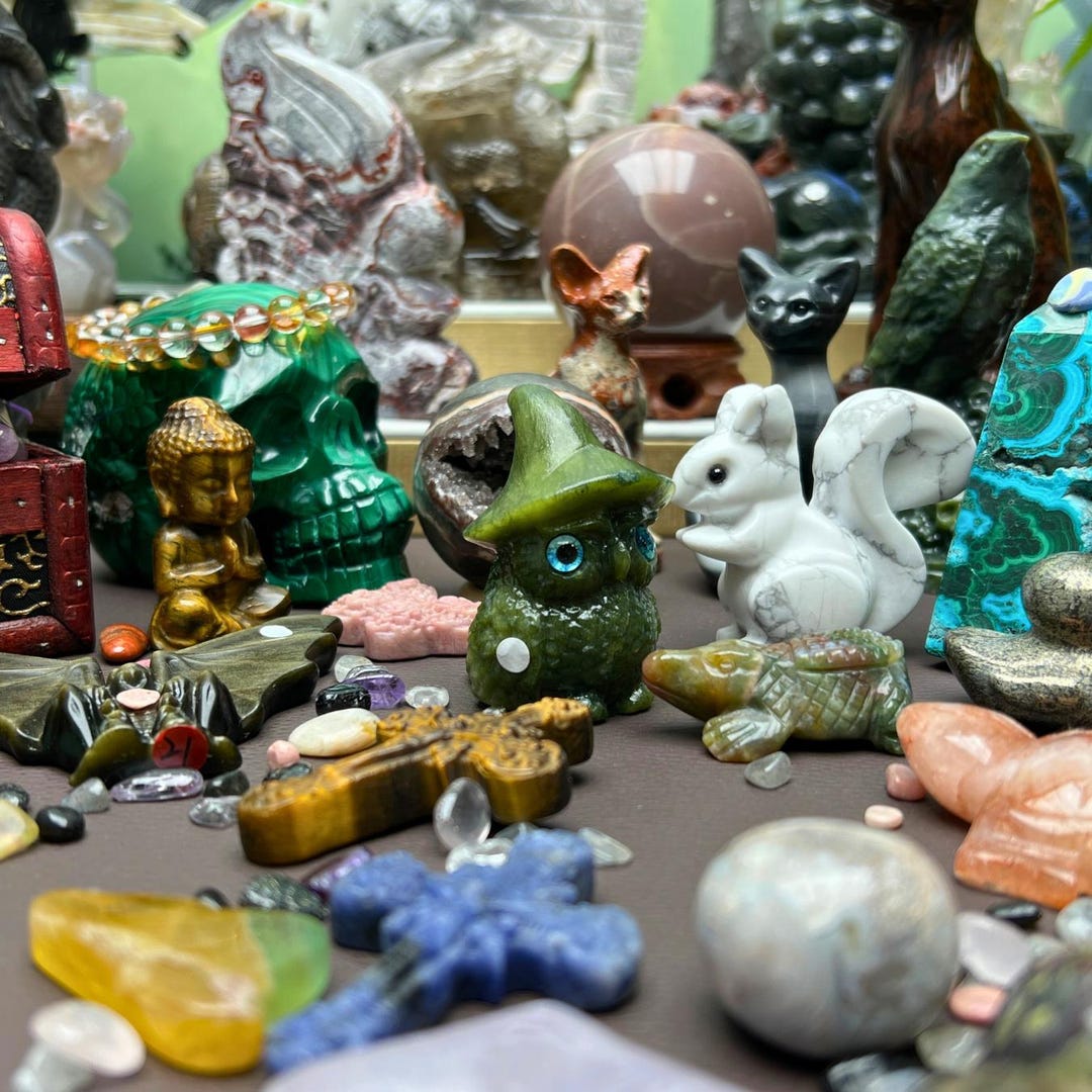 Crystal Mystery Box: Raw & Tumbled Gemstones, Reiki Healing Set ...