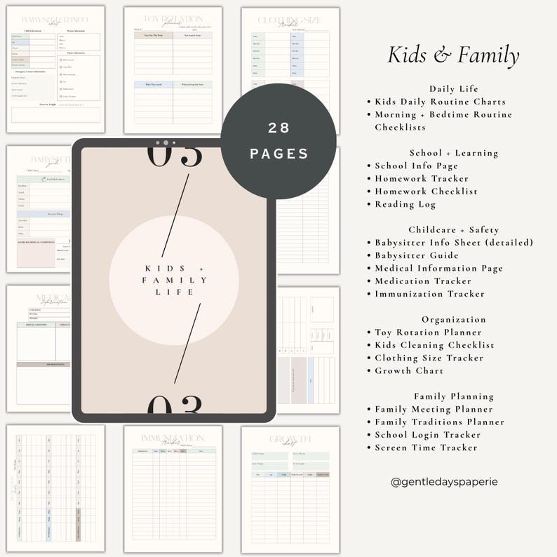 Home Management Binder Canva Template | Family Organizer, Mom Planner ...
