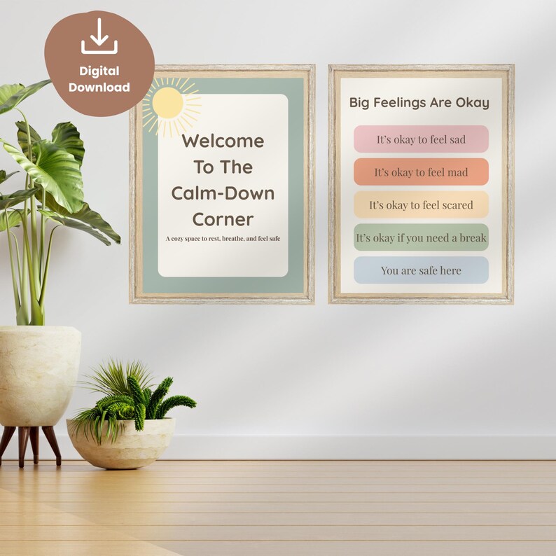 Calm Down Corner Poster Set | Montessori Emotional Regulation (digital ...