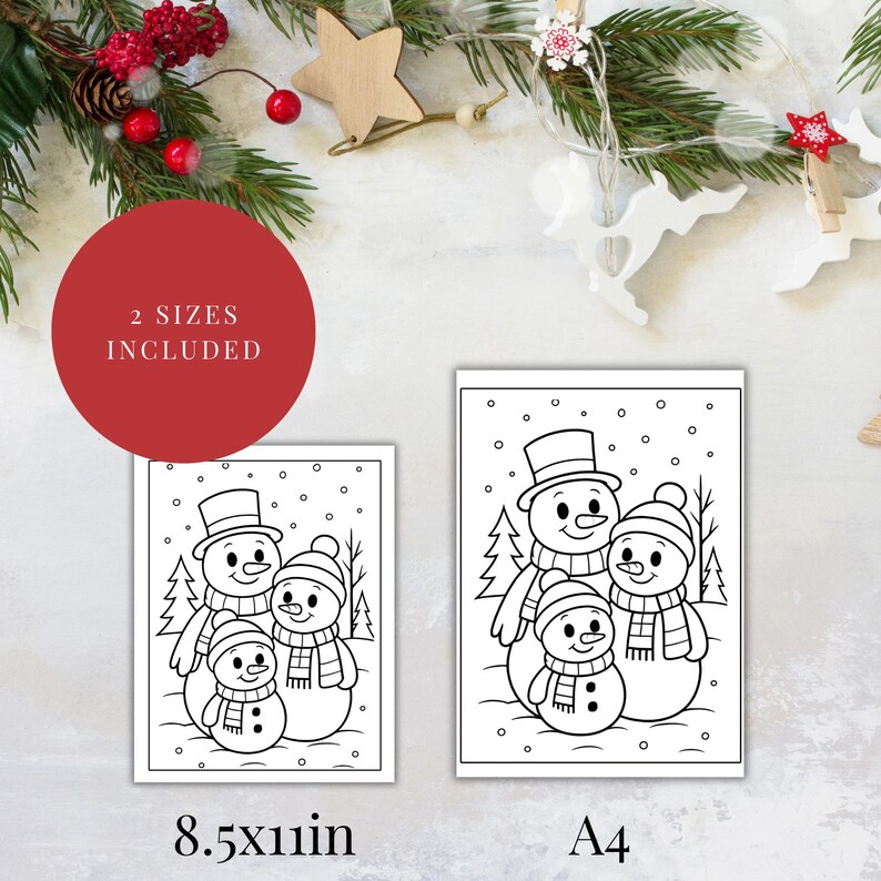 Winter Coloring Pages for Kids | Christmas Snow, Animals (printable) - Etsy