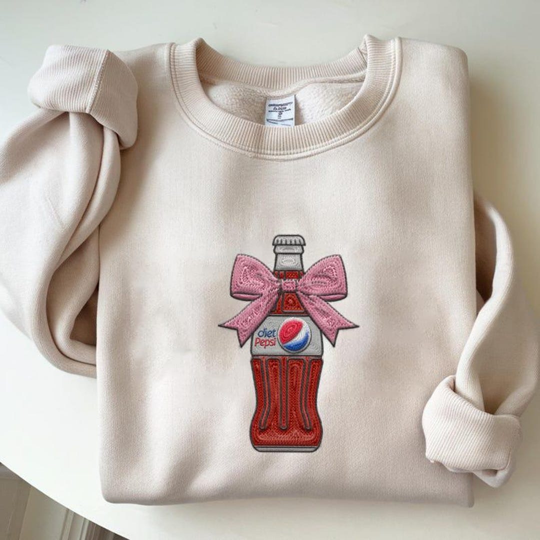 Coquette Diet Pepsi Embroidered Design, Pink Bow Diet Pepsi Design ...