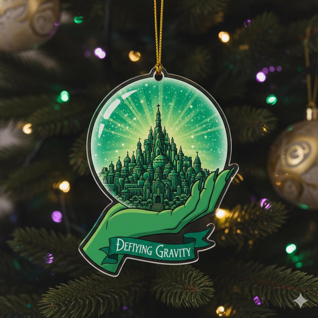 Defying Gravity Christmas Ornament – Emerald Fantasy Castle Ornament ...