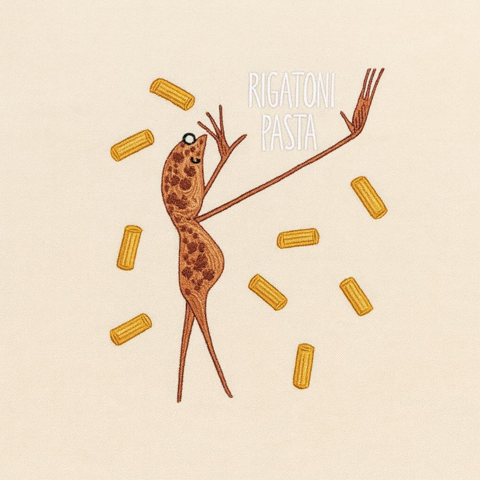 Embroidered Marcus the Worm Rigatoni Pasta Design, Im Looking for Jimbo ...