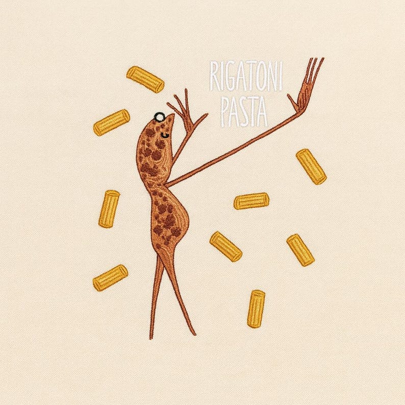 Embroidered Marcus the Worm Rigatoni Pasta Design, Im Looking for Jimbo ...