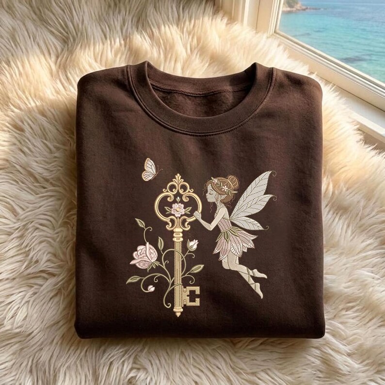 Fairy Key Embroidery Design, Floral Fantasy Fairy Digital File ...