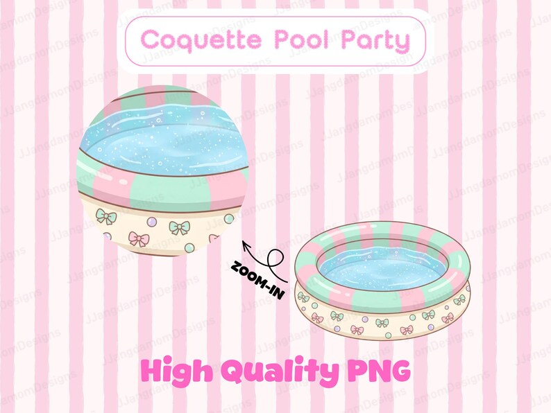 31 Coquette Pool Party Clipart, Pastel Summer PNG, Swim Elements - Etsy