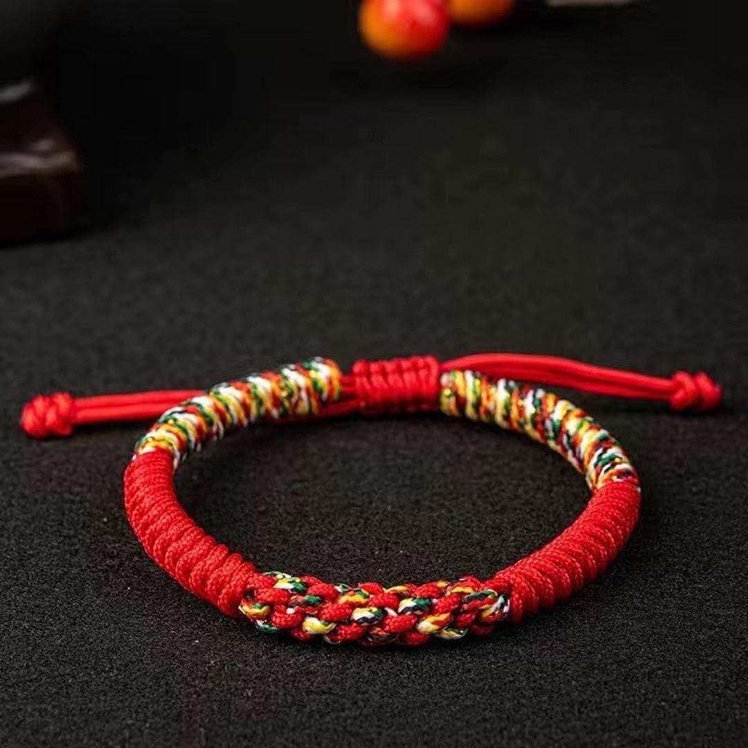 Dorje Knot Pull-out This Animal Year Red Rope Bracelet - Etsy