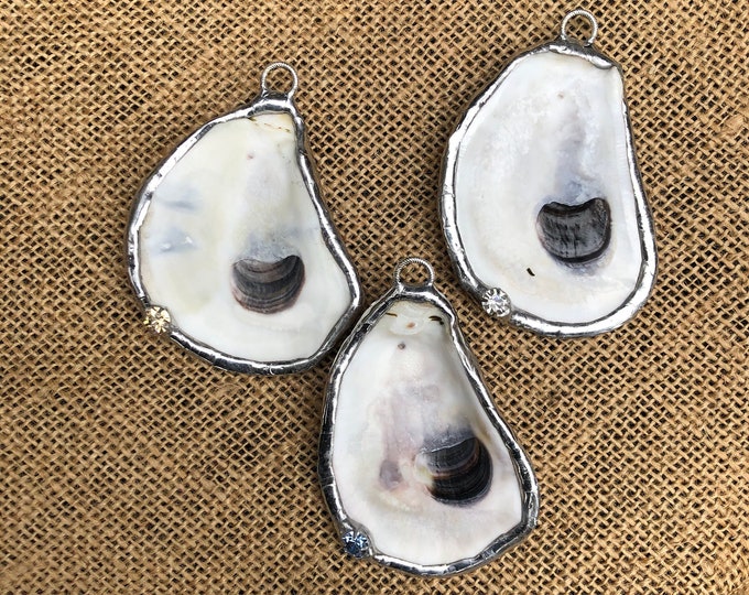 Natural Oyster Shells With Rhinestones Hand Soldered Metalwork - Etsy Natural Oyster Shells With Rhinestones Hand Soldered Metalwork - Etsy