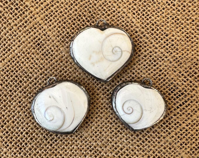 Eye of Shiva Hand Soldered Stone Heart Pendant Rustic Boho Artisan ...