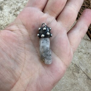 Gemstone Thick Sticks Spikes Hand Soldered Pendants Rustic Patina ...