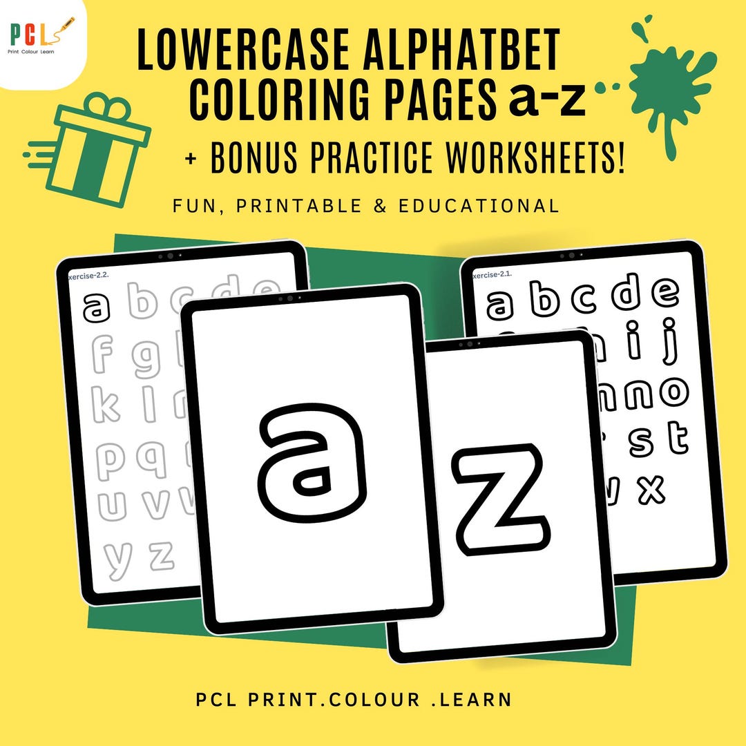 Lowercase Alphabet Coloring Pages A–z | Preschool Printable PDF ...