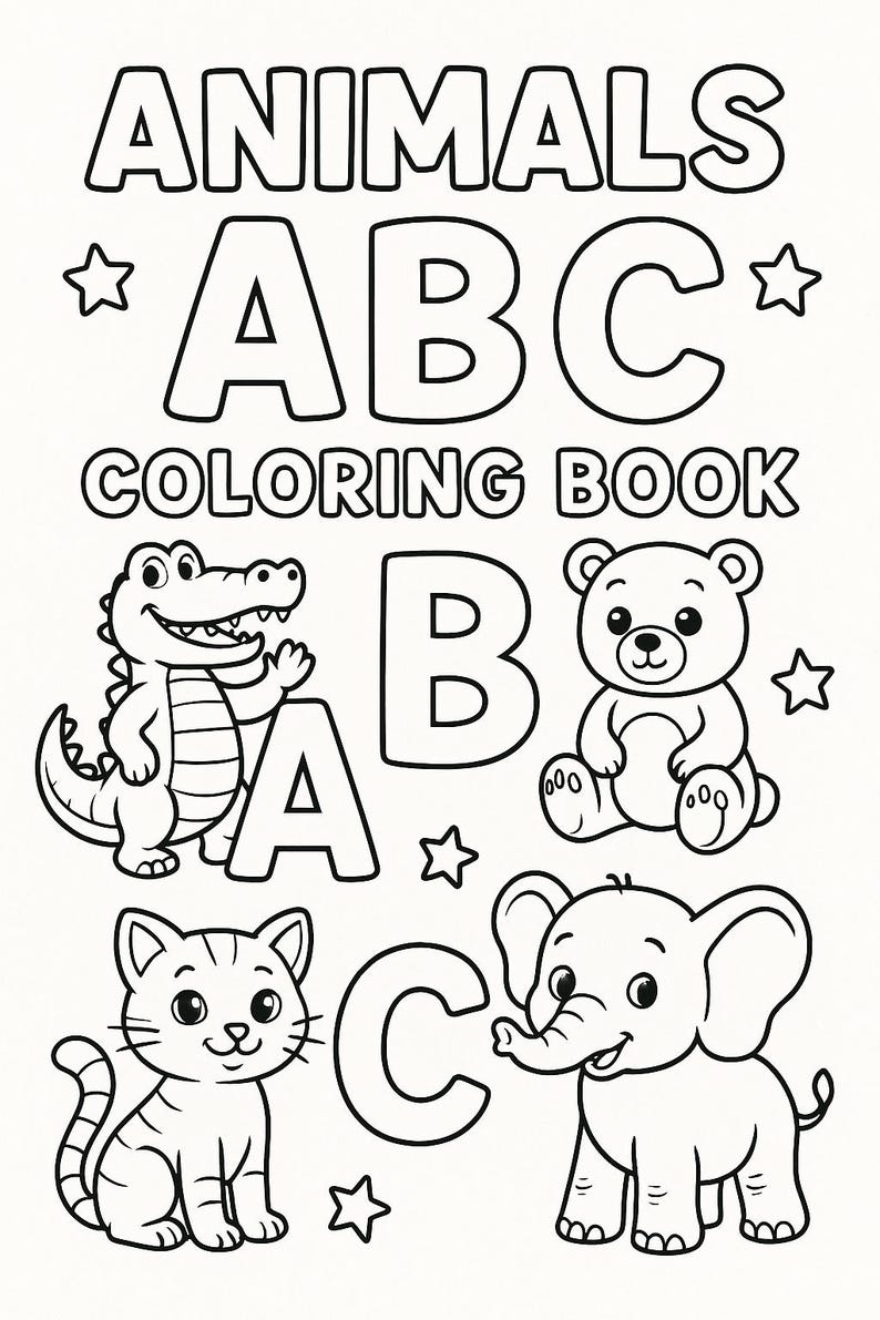 A–Z Animal Alphabet Coloring Book for Kids | Printable PDF | Preschool ...