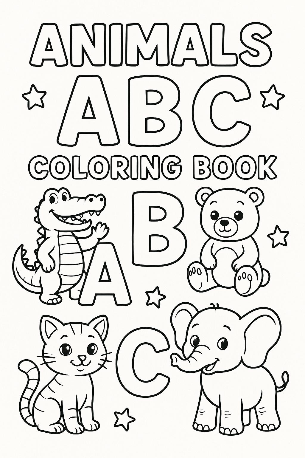 A–Z Animal Alphabet Coloring Book for Kids | Printable PDF | Preschool ...