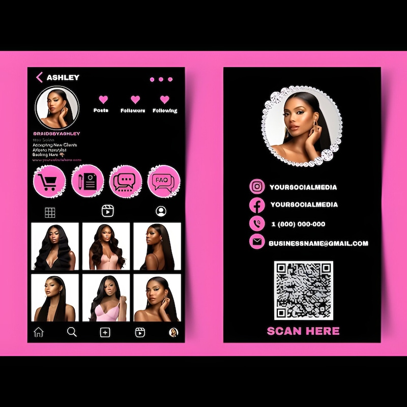 Influencer Business Cards - Etsy