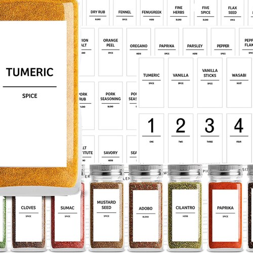 160 Gold Spice Jar Labels: Preprinted Minimalist Gold Foil - Etsy