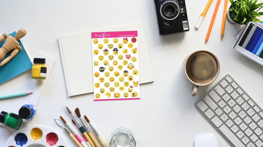 Cute Emoji Sticker Sheet, Emoji, Smiley Face, Planner Stickers, Calendar, Journal Sticker - Etsy