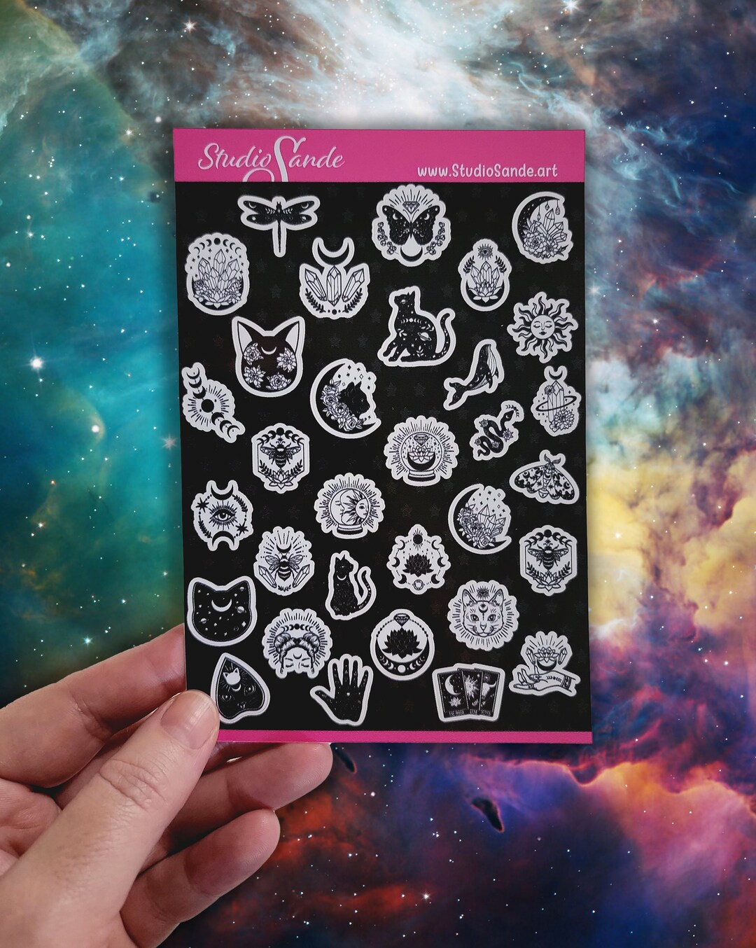 32 Piece Vinyl Black White Goth Sticker Sheet 4x6 Die Cut Decal Set ...