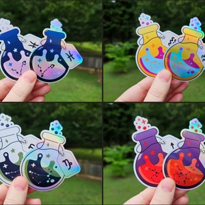 Zodiac Potion Bottle Stickers Astrology Sign-inspired Decals Available ...