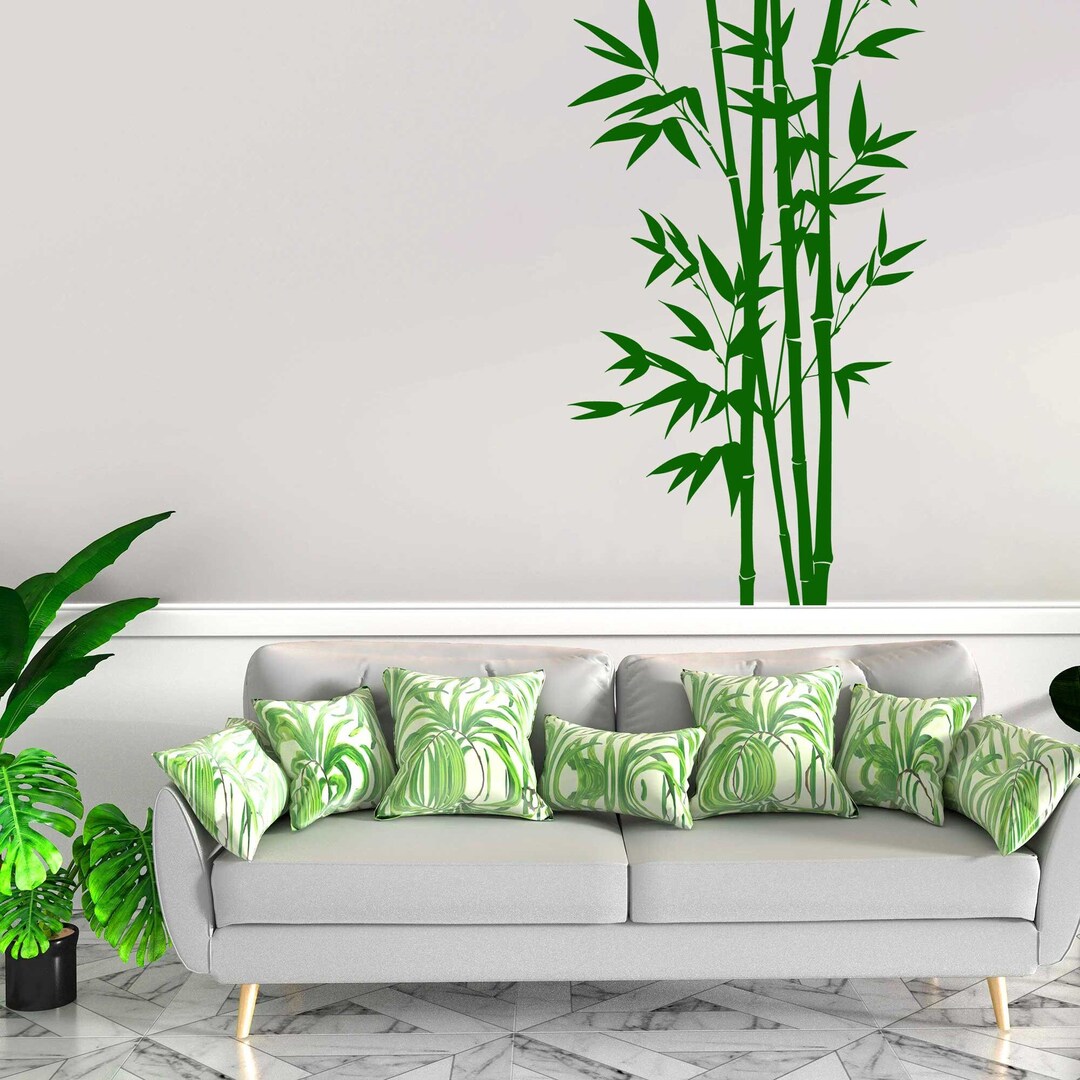 Bamboo Wall Decal | Bamboo Sticker | Bamboo Leaf Wall Art | Self ...