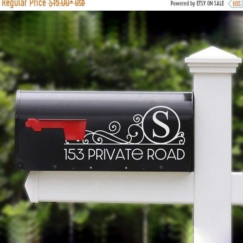 Mailbox Decal With Last Name and Address - Etsy