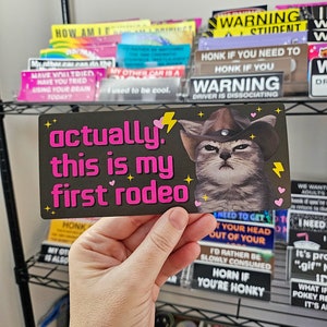 This is My First Rodeo Cat Funny Bumper Sticker or Magnet 7x3 - Etsy