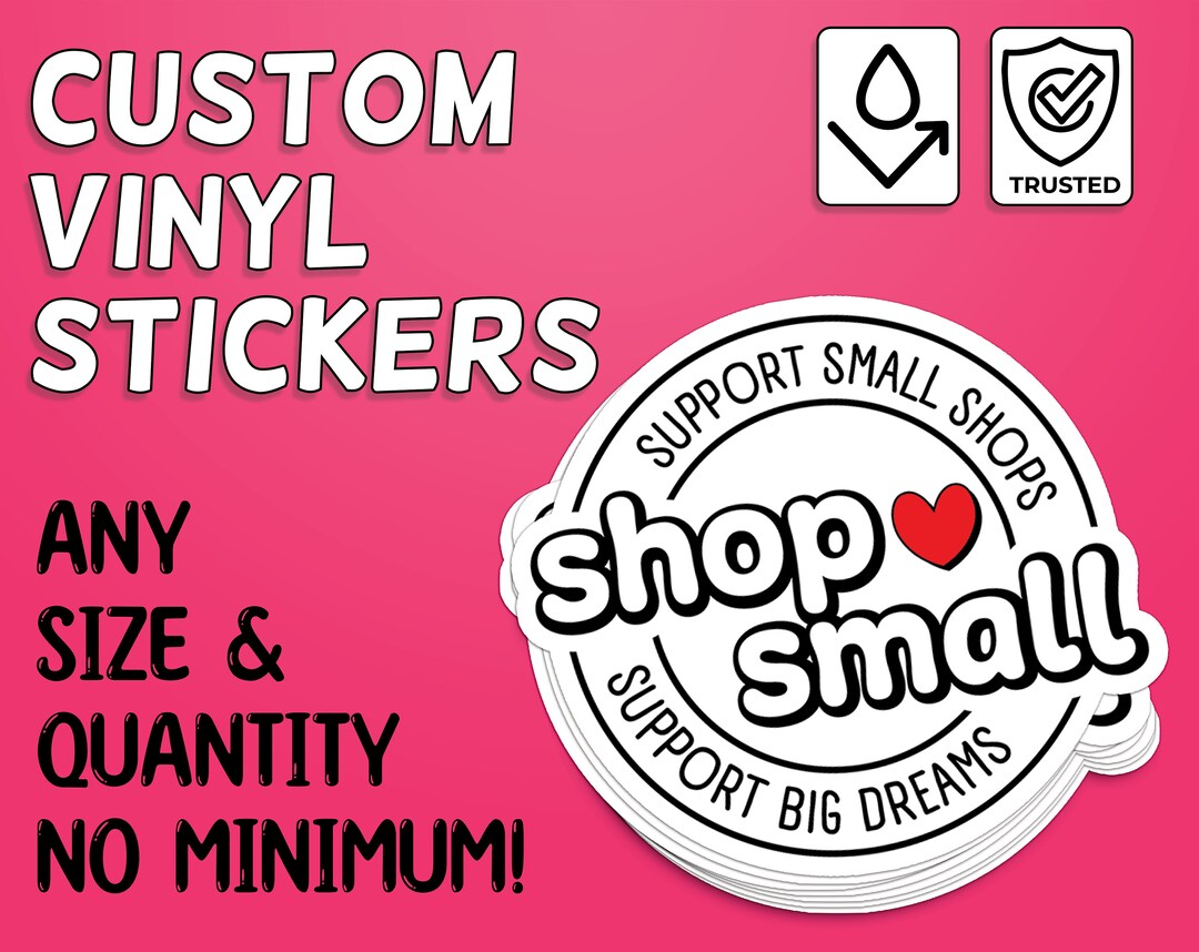 Custom Logo Sticker Waterproof Vinyl Printed Sticker Sets - Etsy