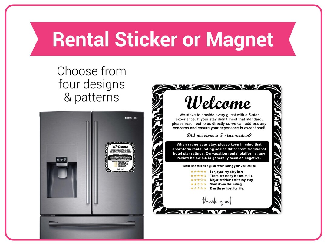 Airbnb Magnet Star Rating Review, Fridge Magnet, Rental Sign for Hosts ...