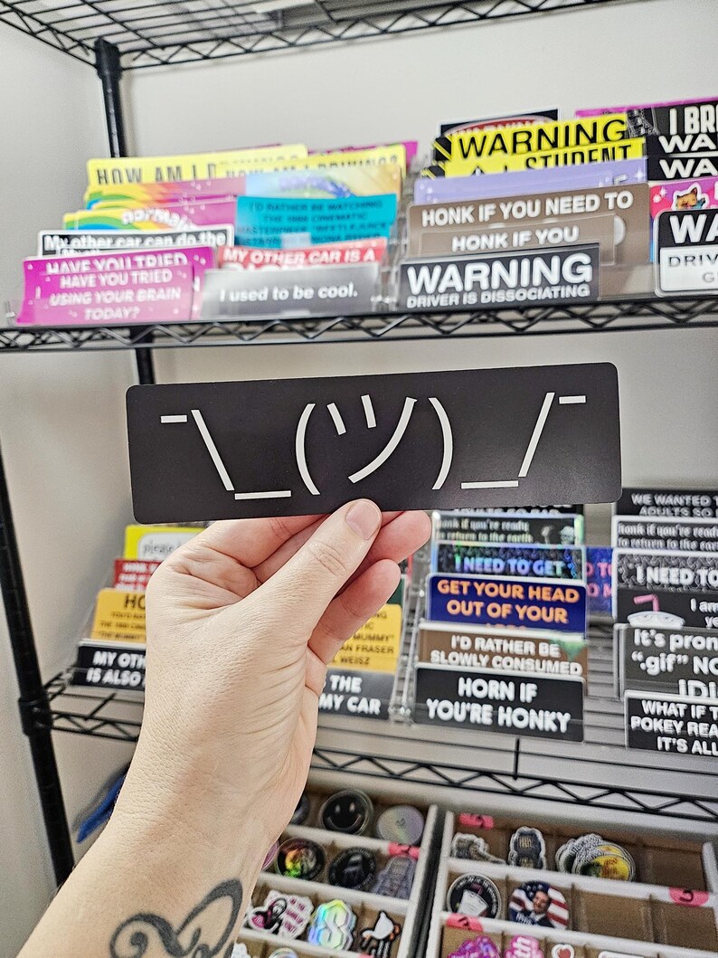 Shrug Emoticon 7" Waterproof Bumper Sticker or Magnet - Etsy