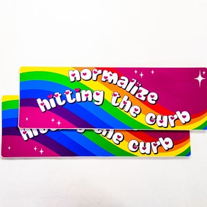 Normalized Hitting the Curb Funny Bumper Sticker Decal - Etsy