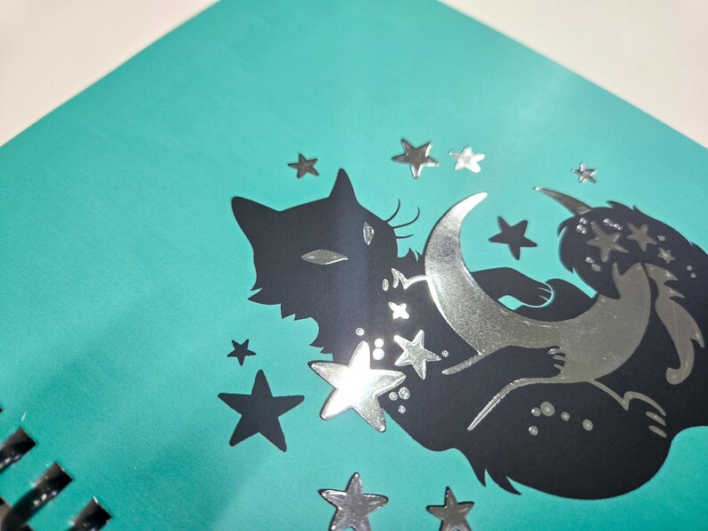 Reusable Sticker Book 8x6" With Black Cat Moon & Stars Design – Peel N ...