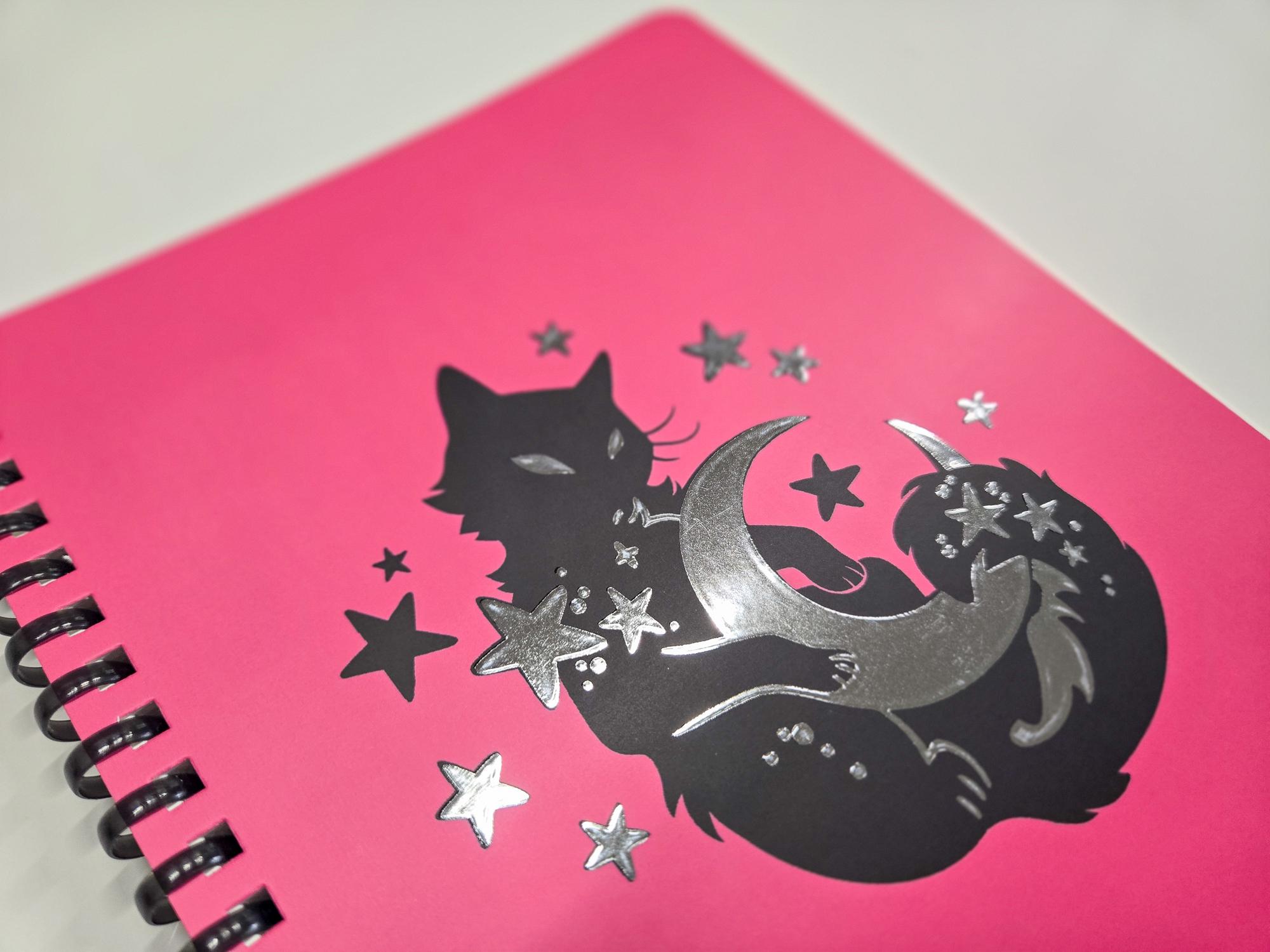 Reusable Sticker Book 8x6" With Black Cat Moon & Stars Design – Peel N ...