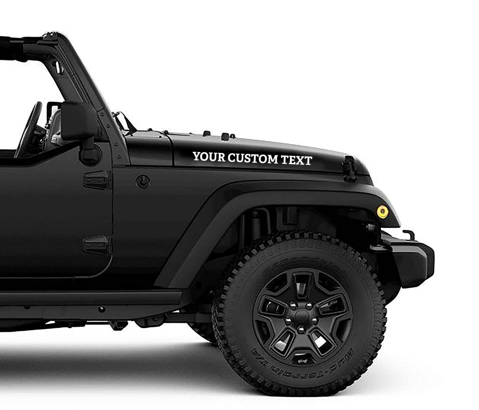 Custom Text Jeep Wrangler Hood Decals set of Two Choose Font | Etsy