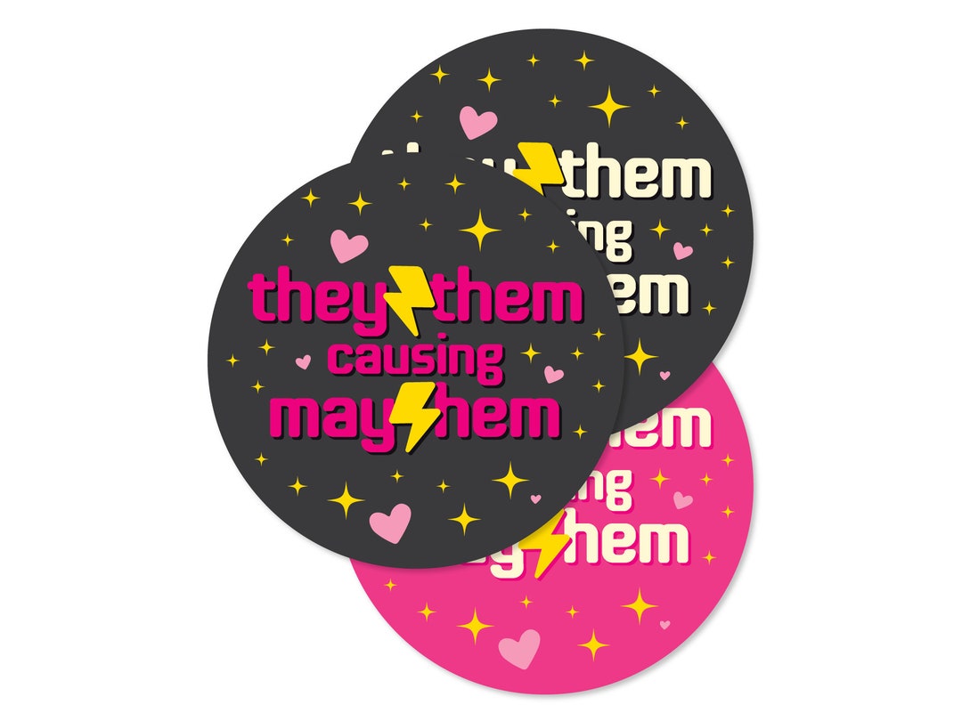 They Them Causing Mayhem 3" Waterproof Sticker - Etsy