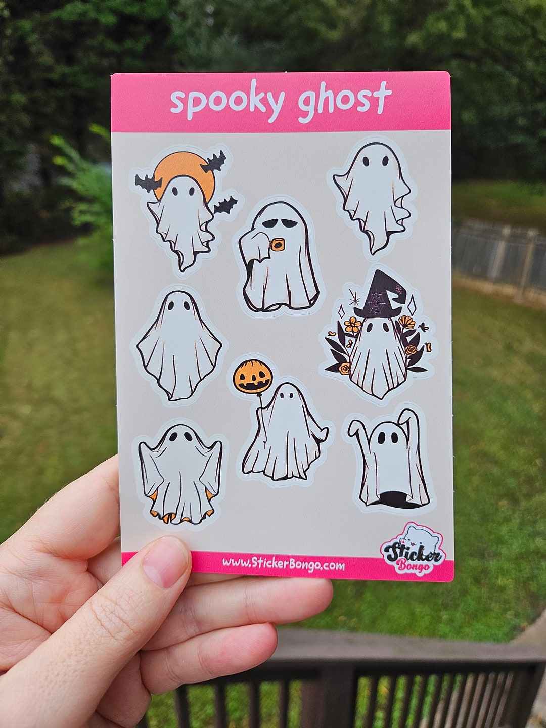 Spooky Ghost Sticker Sheet 4x6, Featuring Cute Ghosts, Set of 8 ...