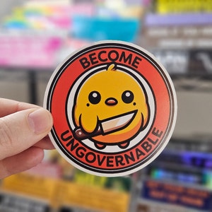 Become Ungovernable 3" Funny Sticker Waterproof Holographic Vinyl - Etsy