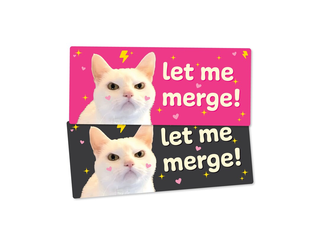 Angry Cat Let Me Merge Funny Bumper Sticker or Magnet | 7x3 Vinyl Car ...