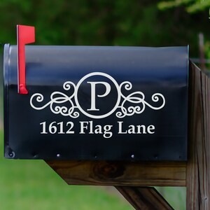 Set of 2, Mailbox Decals | Vinyl Decal | Monogram and Address Decal ...