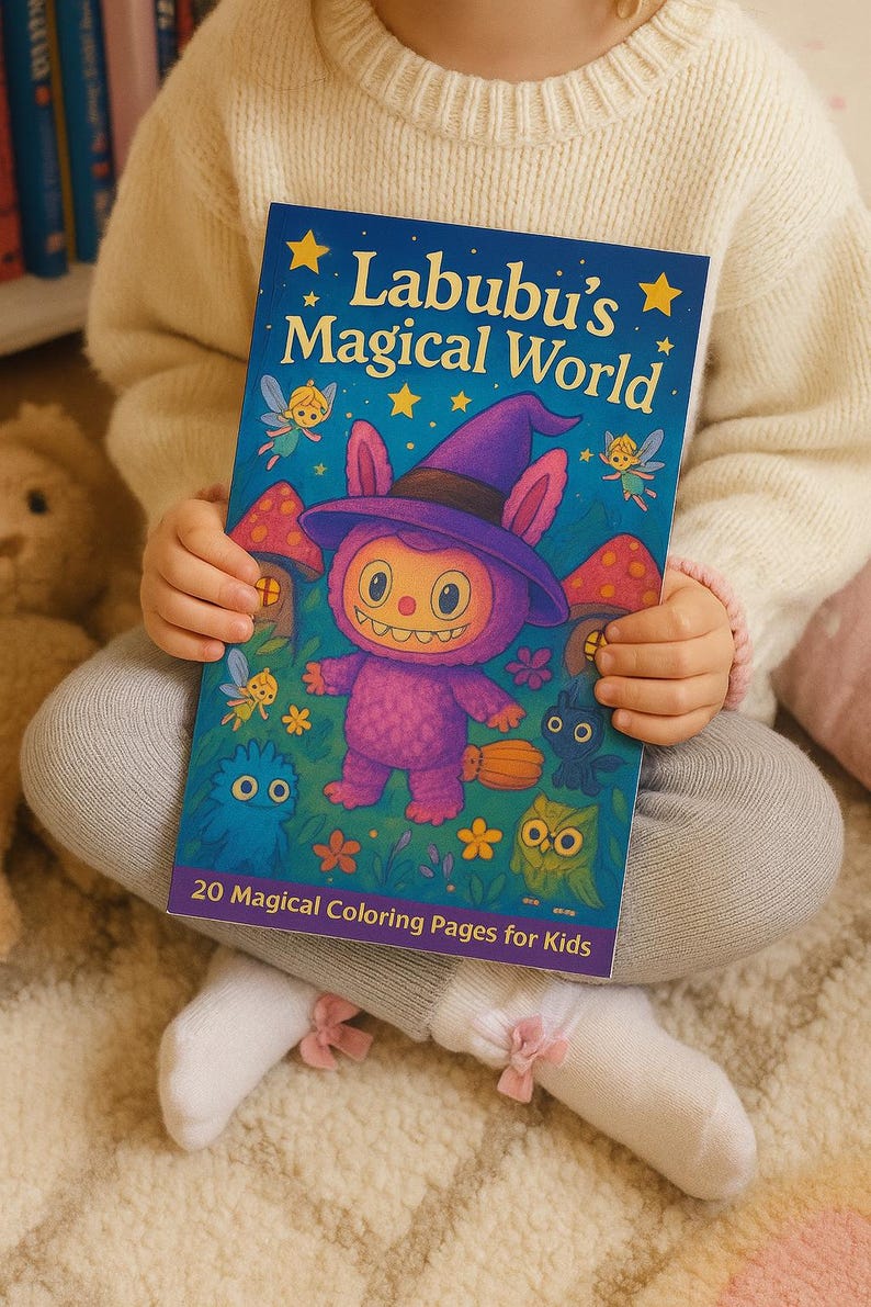 Labubu’s Magical World Coloring Book for Kids – Cute Fantasy Coloring ...