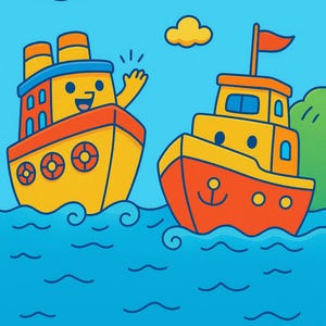 Ships Coloring Book for Kids: Marine Adventure, 20 Fun Pages (printable ...