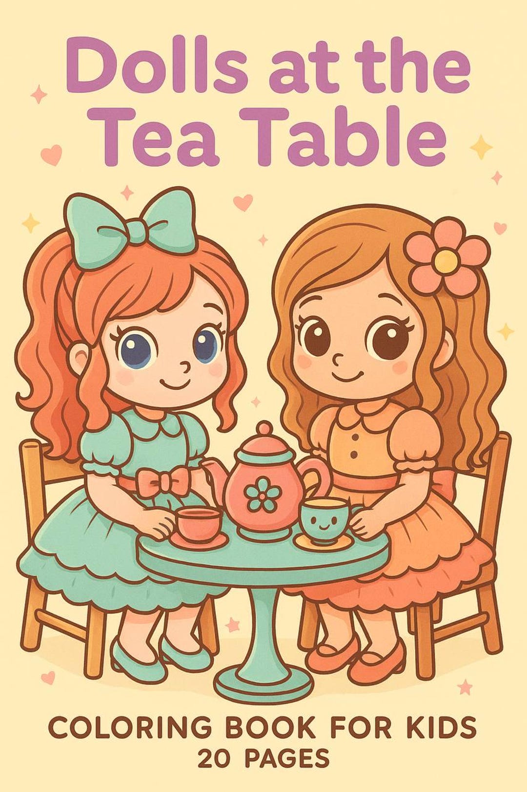 Dolls at the Tea Table – Tea Party Coloring Book for Kids | 20 ...