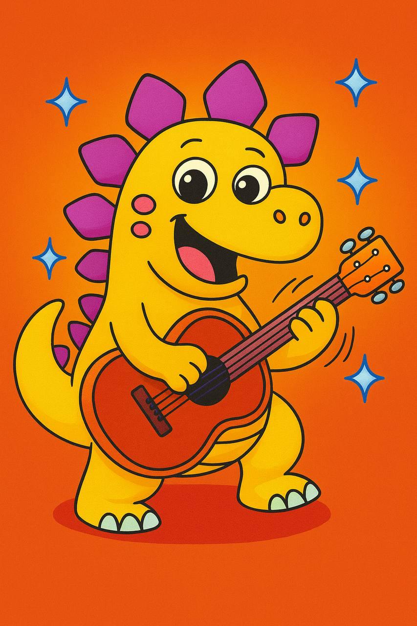 Dino Music Band – Dinosaur Musicians Coloring Book for Kids | 20 ...