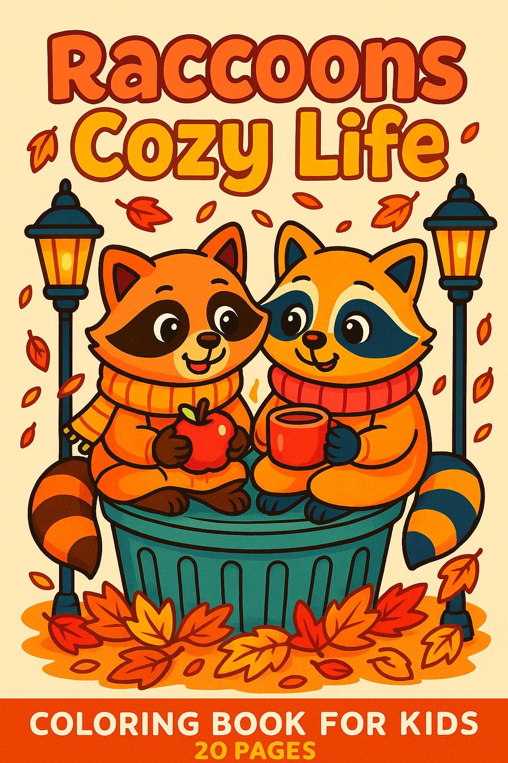 Raccoons Cozy Life Coloring Book for Kids – 20 Pages Printable - Etsy