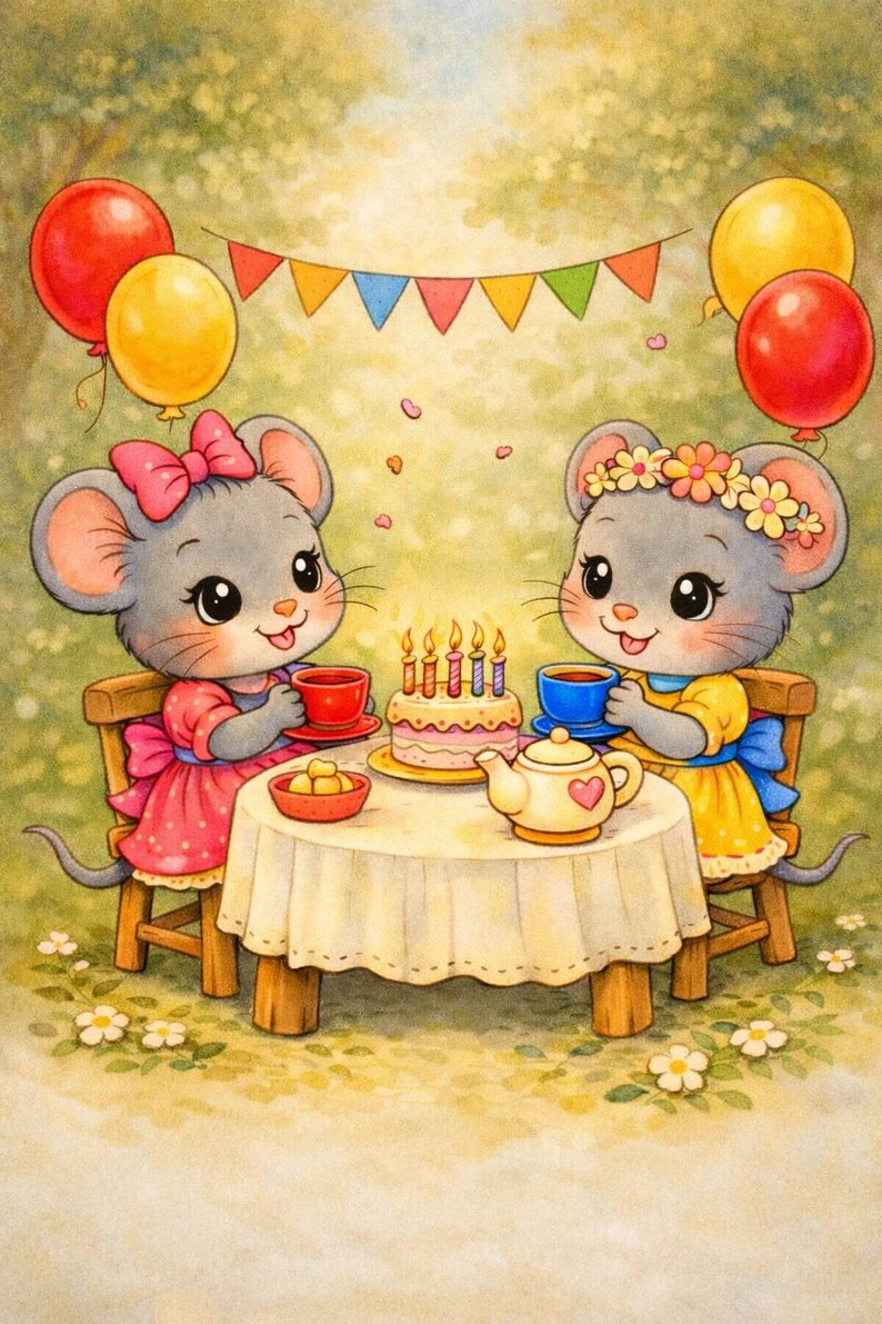 Tiny Mice Tea Party – Animal Tea Time Coloring Book for Kids | 20 ...