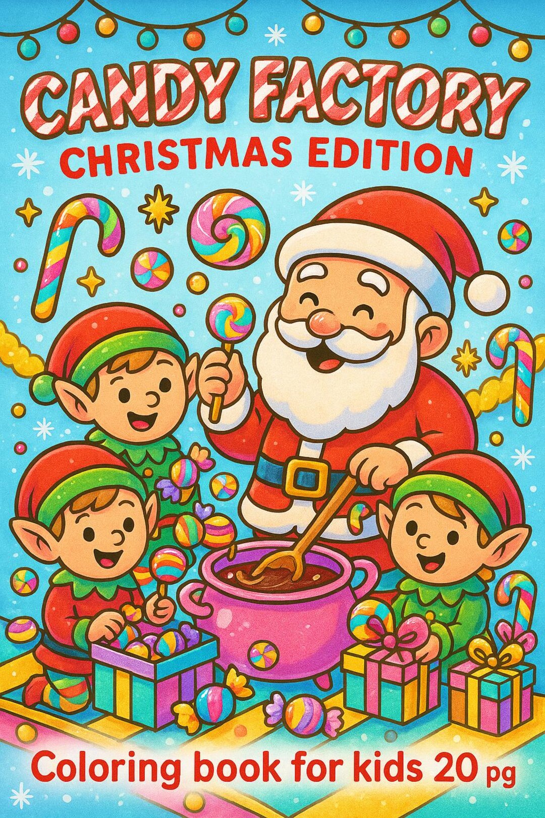 Candy Factory Christmas Edition - Coloring Book for Kids – 20 Fun Pages ...