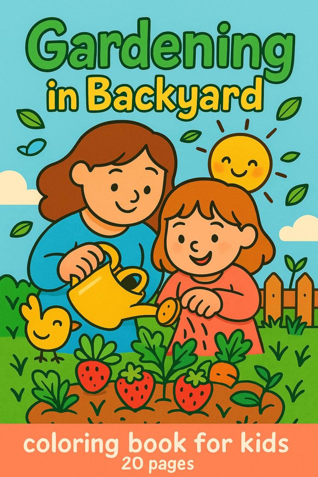 Gardening in Backyard Coloring Book for Kids – 20 Cozy & Fun Pages ...
