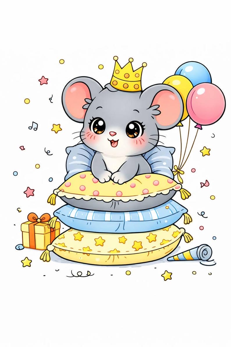 Mouse Birthday Party – Cute Celebration Coloring Book for Kids | 20 ...