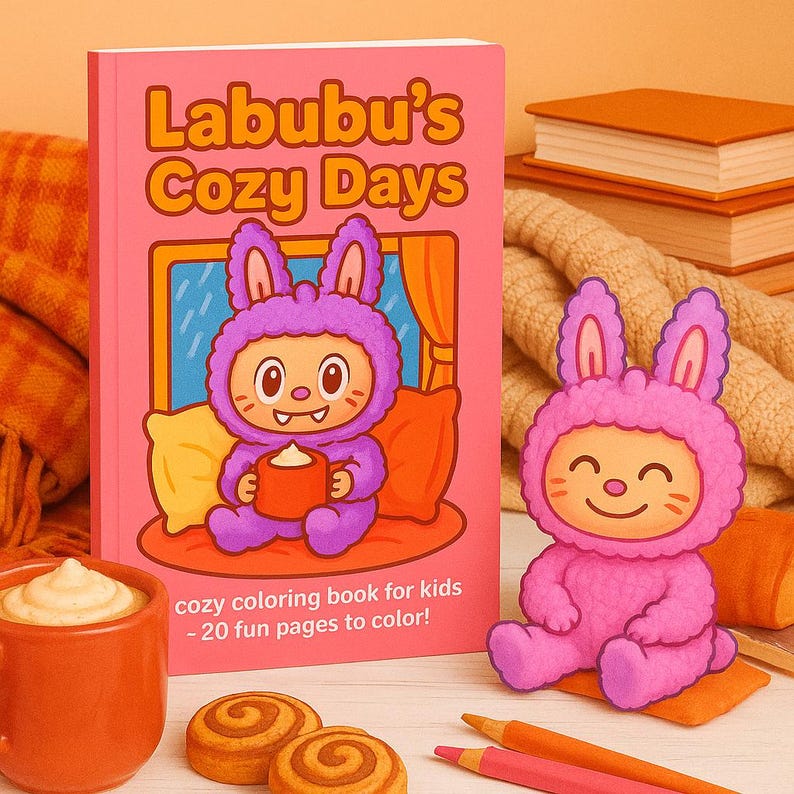 Labubu’s Cozy Days – Cute Printable Coloring Book for Kids | 20 Cozy ...