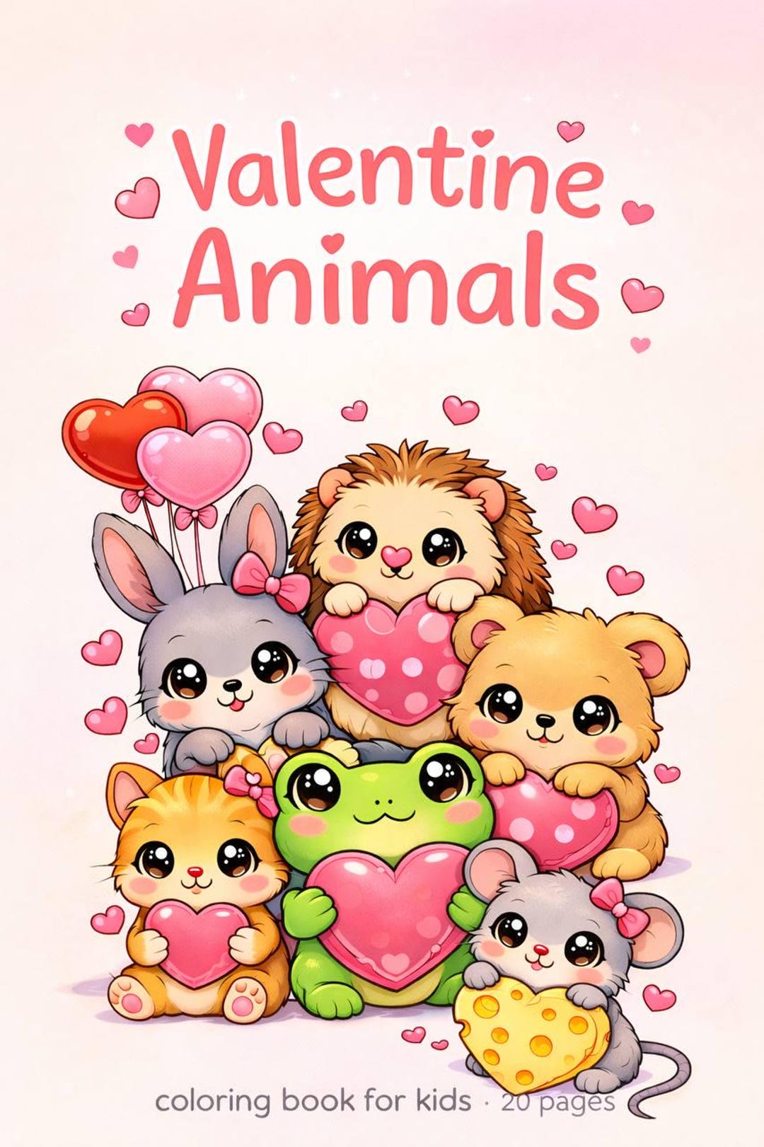 Valentine Animals – Love Coloring Book for Kids | 20 Printable Pages - Etsy