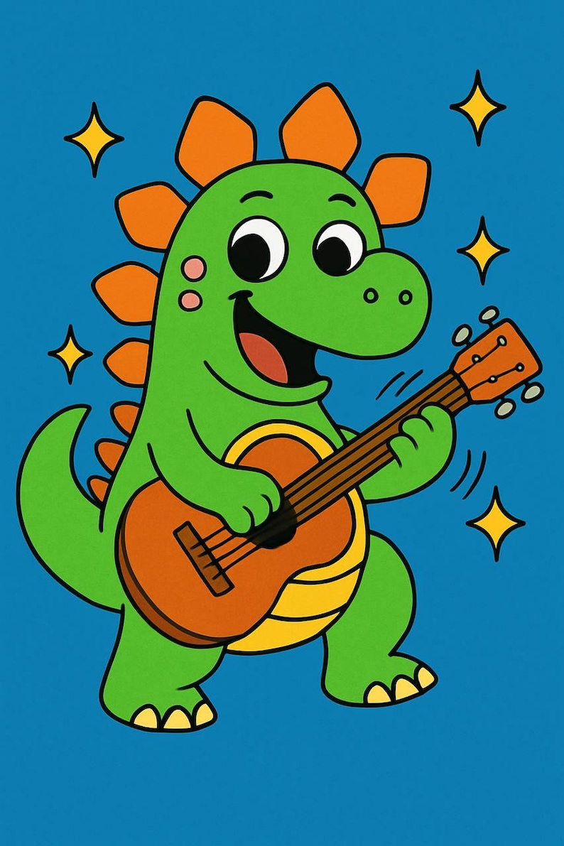 Dino Music Band – Dinosaur Musicians Coloring Book for Kids | 20 ...